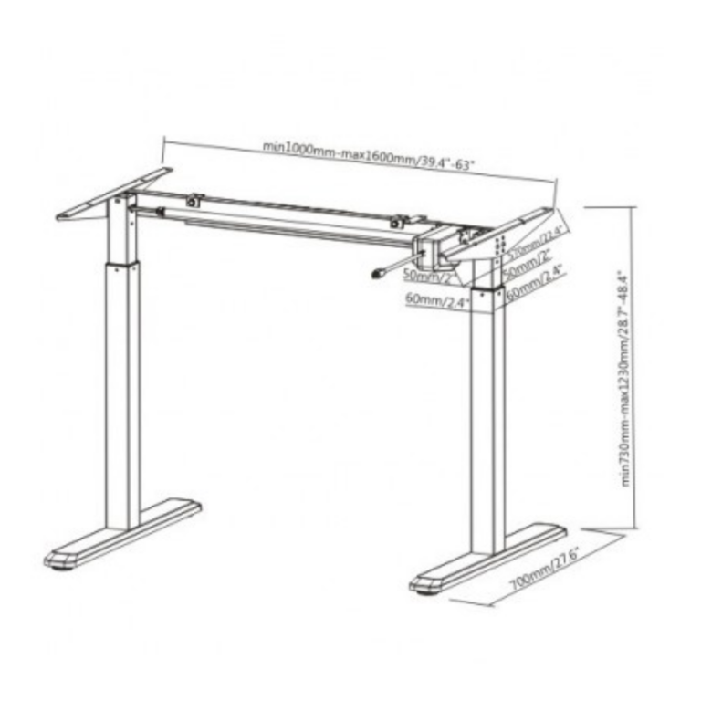 ERGO Electric/Motorised Adjustable Desk/Table for Office & Home ...